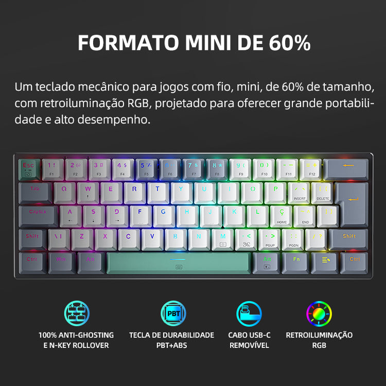 Machenike | K500-B61 Wired Mechanical Keyboard - ABNT2 Layout ...