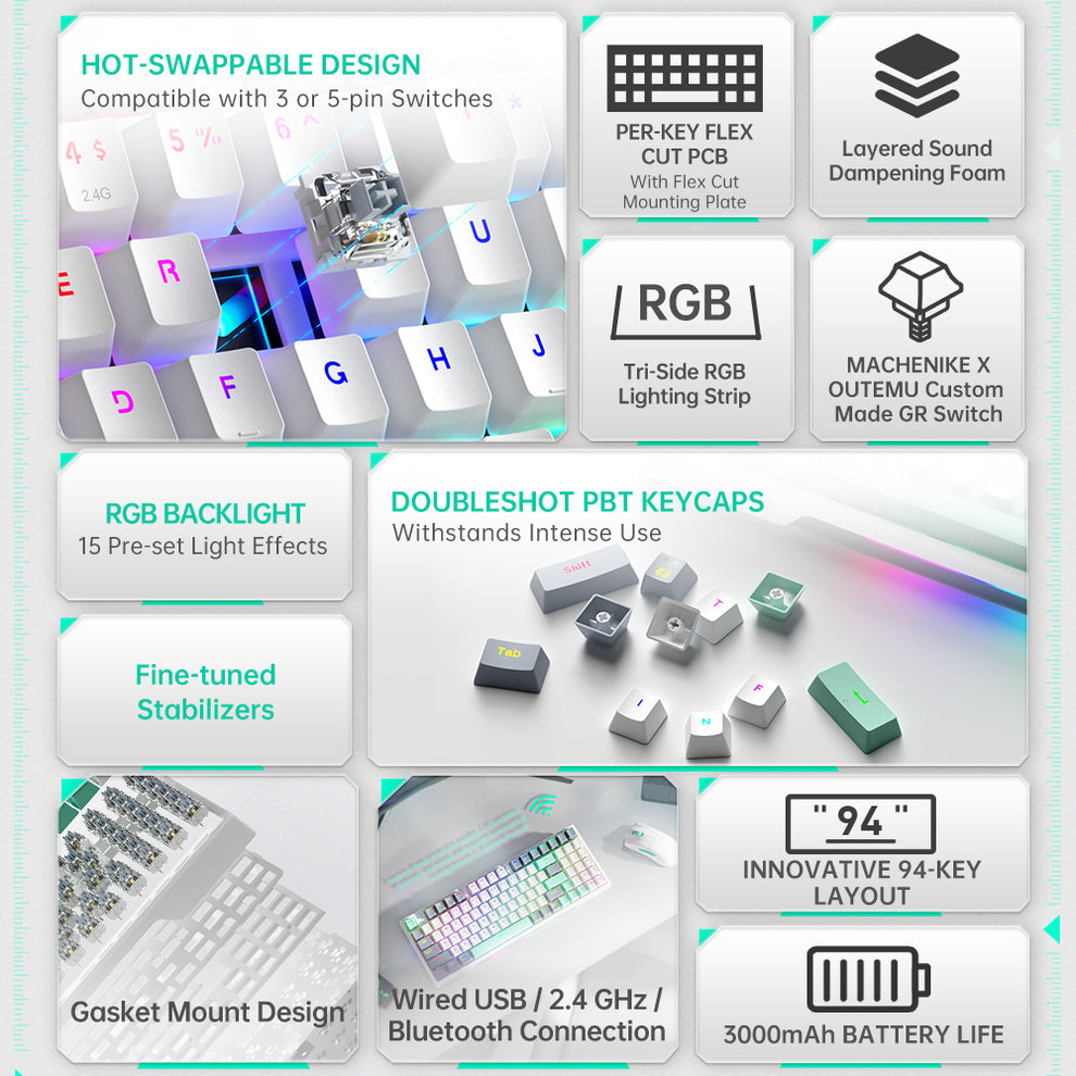 Machenike | K500 Pro-B94 Mechanical Keyboard