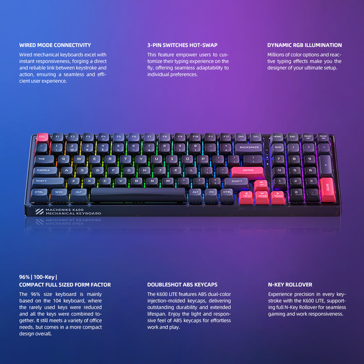 Machenike | K600 Lite Wired Mechanical Keyboard – Machenike Official Store