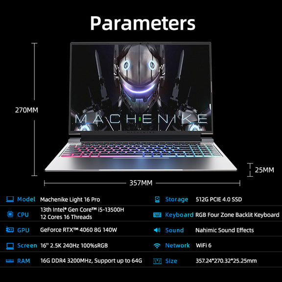 Machenike | Machenike L16 Pro Gen 13 Intel (16”) Gaming Laptop ...